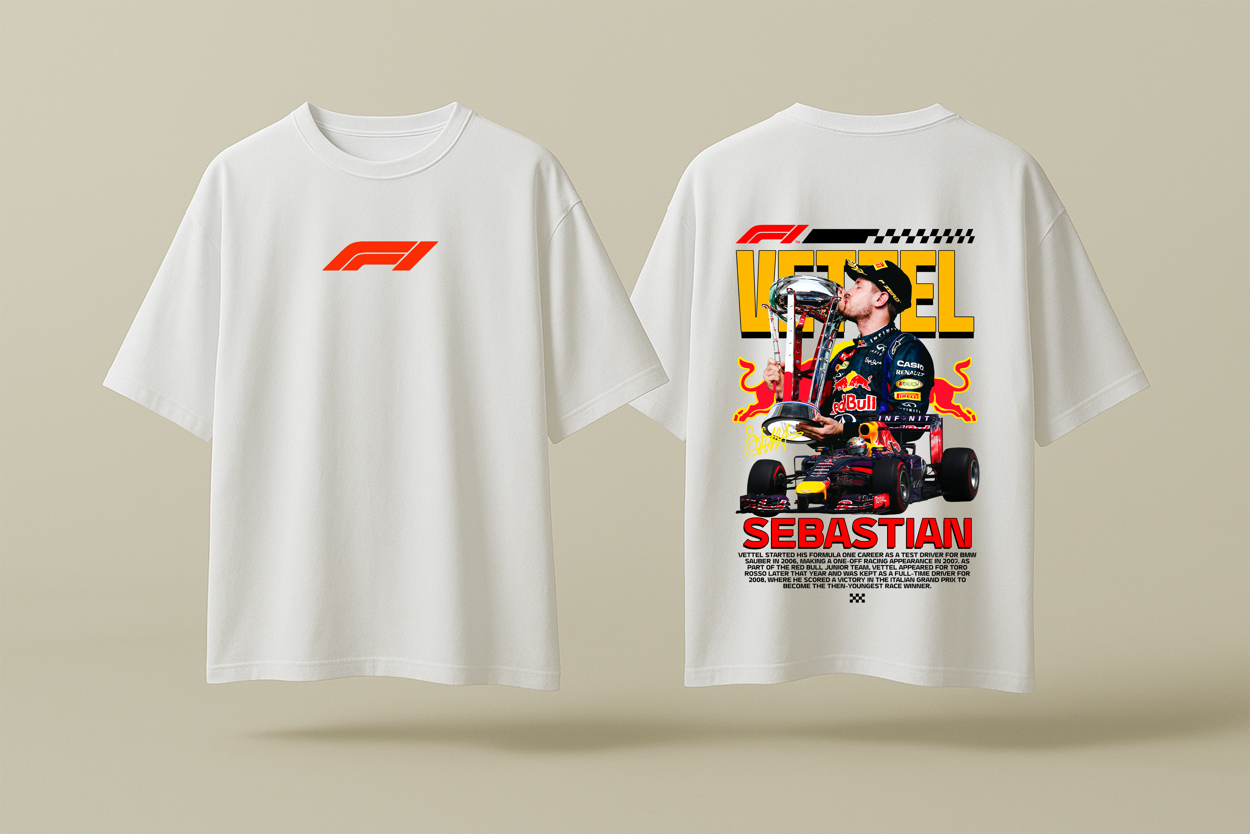 SEBASTIAN VETTEL | WHITE OVERSIZED FIT TEE – DRIFTSHOP
